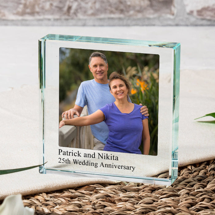 Personalised Photo Glass Freestanding Keepsake