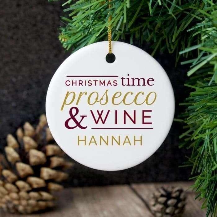 Personalised Prosecco & Wine Christmas Tree Decoration | Prosecco Lover