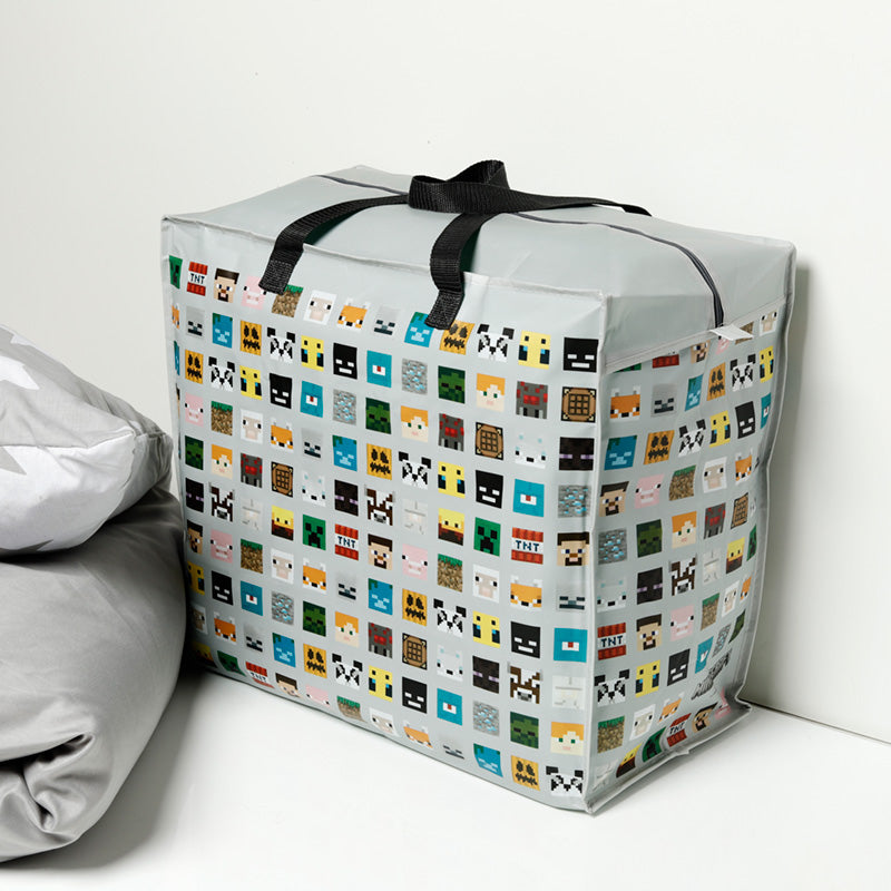 Official Licensed Minecraft Faces Zip Up Laundry Storage Bag
