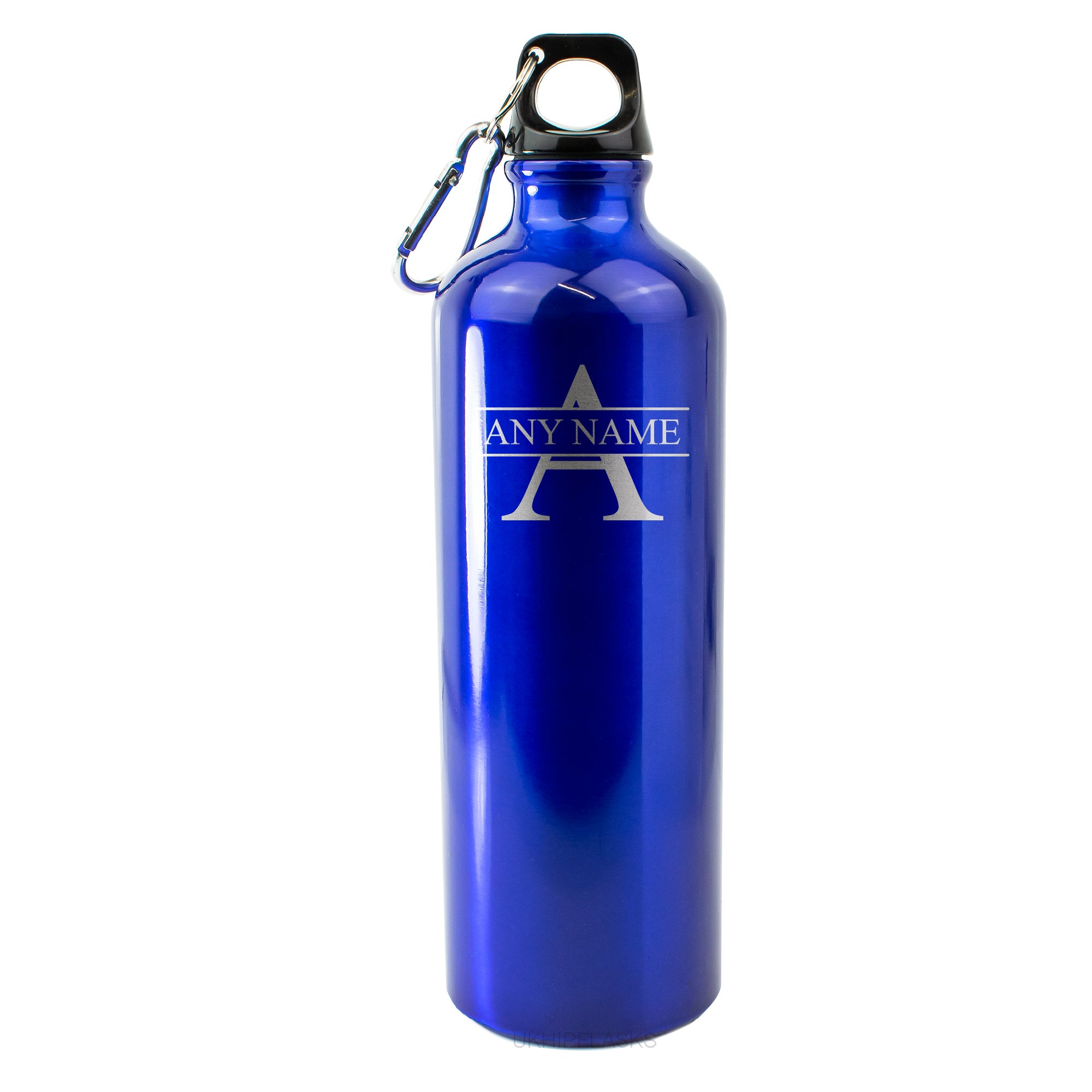 Engraved Blue Sports Bottle with Initial and Name – My Happy Moments