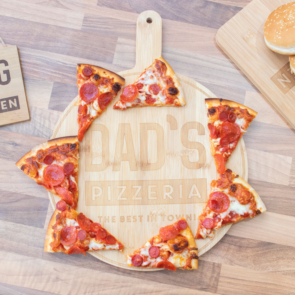 Dad's Pizzeria Wooden Pizza Board | Gift For Dad